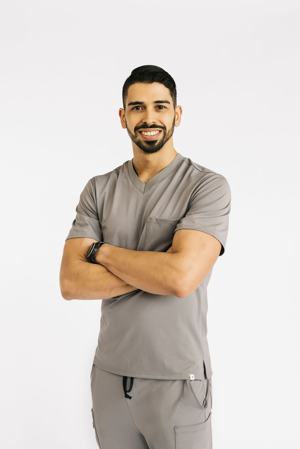 Performance V-Neck | Grey Scrub Top | LuMED Scrubs